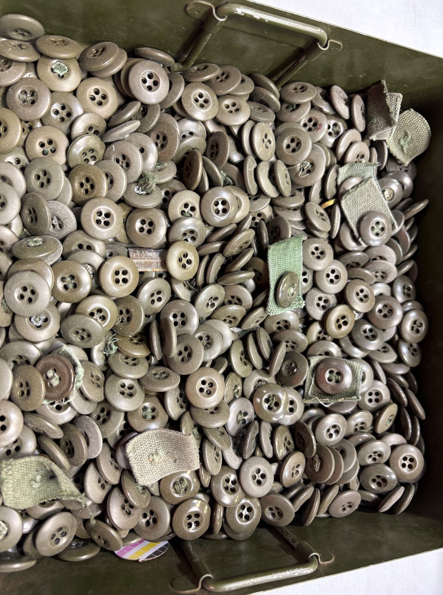 Military fatigue and bdu buttons in olive drab green