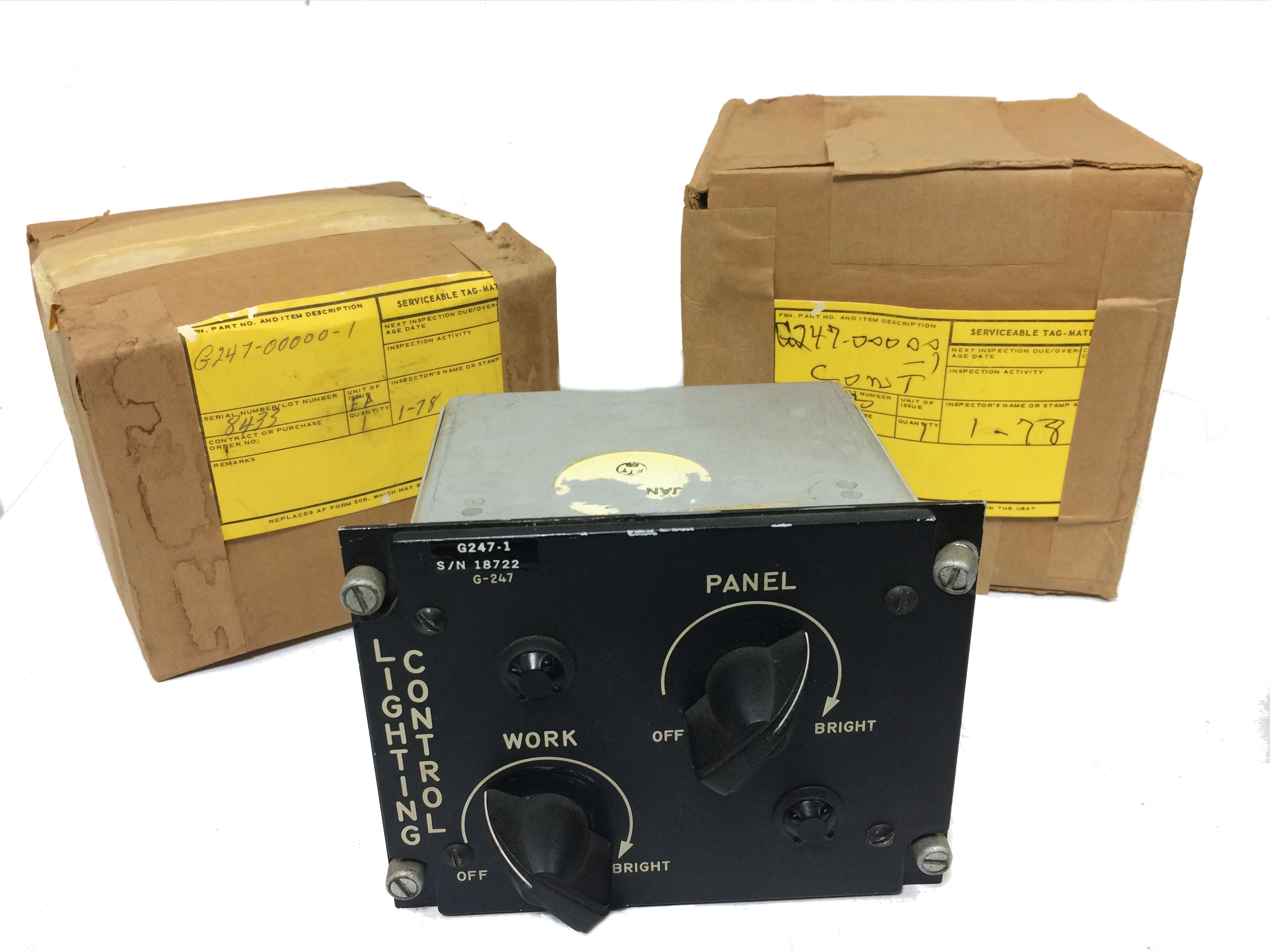 G247 Lighting Control gauge for military aircraft control panel