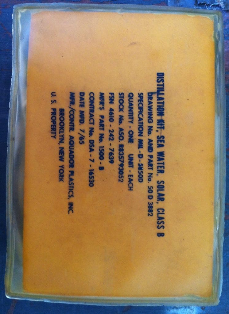 Distillation Kit, Sea Water Solar