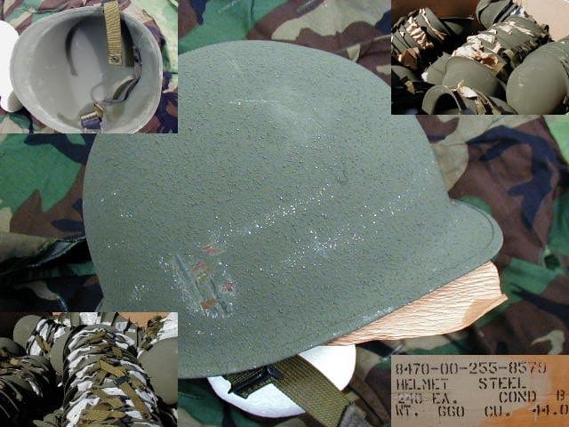 Us M-1 Steel Pot Helmet, New With Nylon Chinstrap