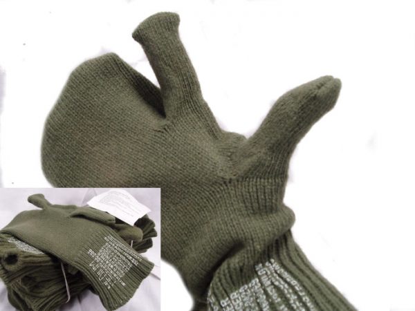 Wool Trigger Finger Mitten Liners, Medium