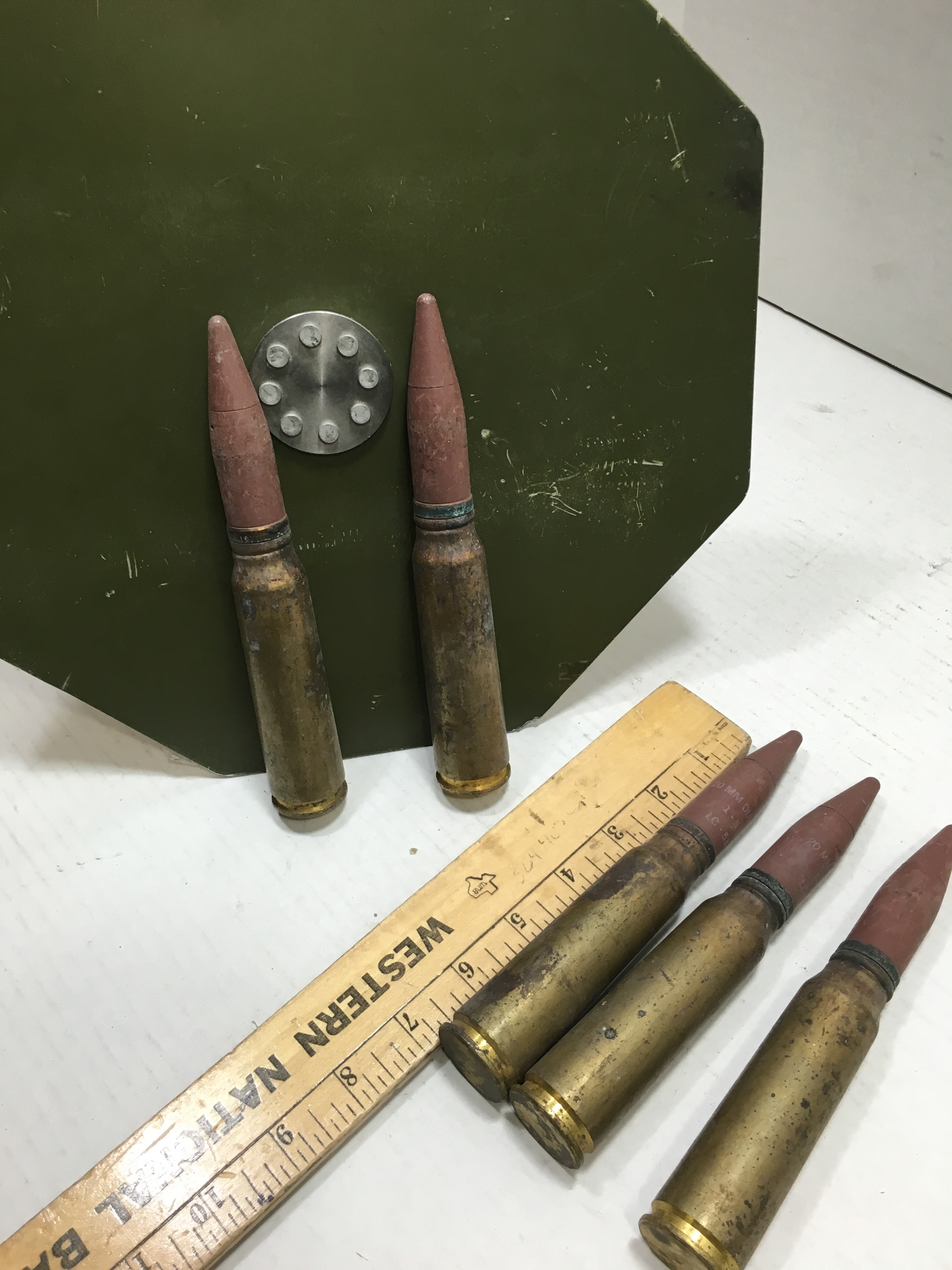20mm dummy ammunition brown tip
