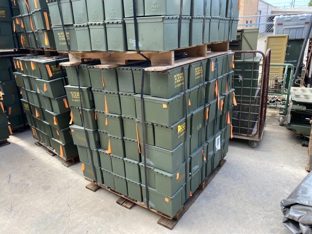 50 Cal Ammo Boxes, Better (PALLET) - Omahas Army Navy Surplus