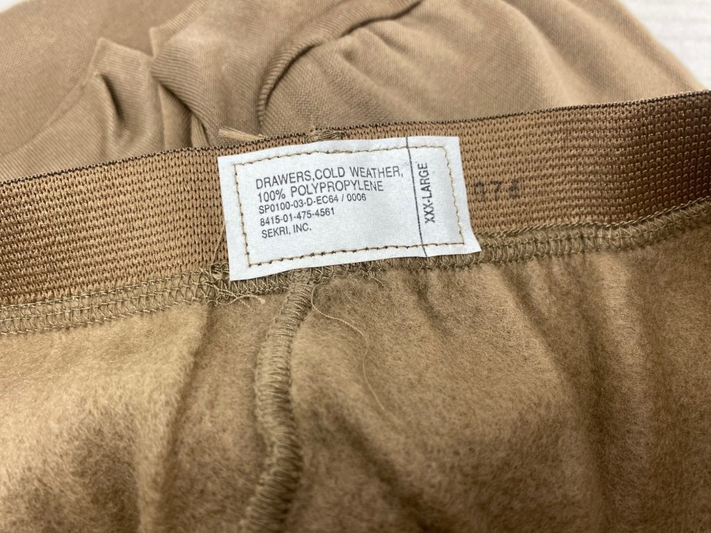 Polypro Thermals, Pants. Brown size 3XL, New - Omahas Army Navy Surplus