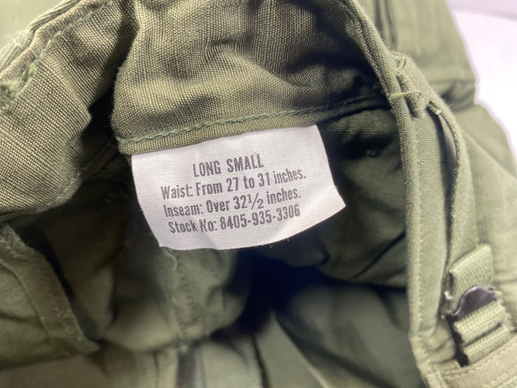 Vietnam Jungle Fatigue Pants, Small Long