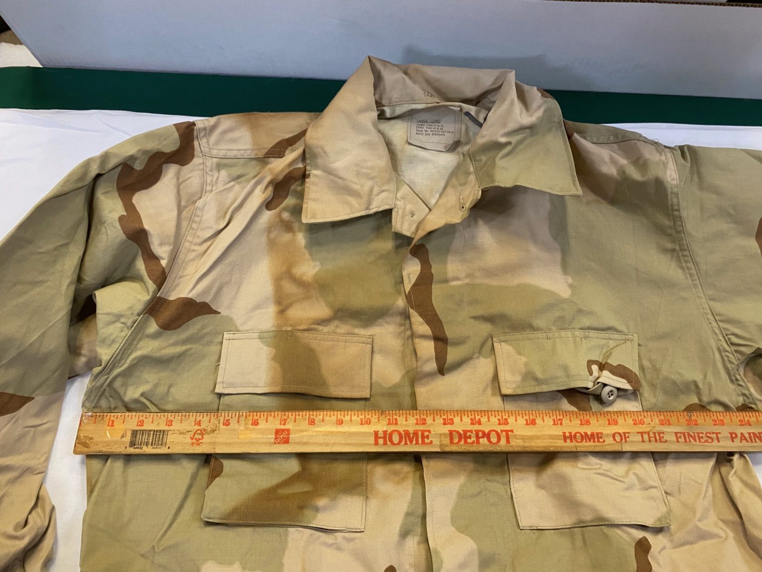 3 Color Desert Bdu Shirt Large Long Browned Nyco