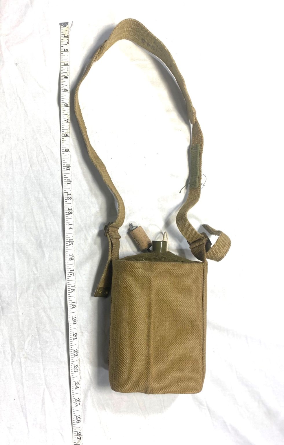 WW2 British Water Bottle, Khaki Solid Complete - Omahas Army Navy Surplus