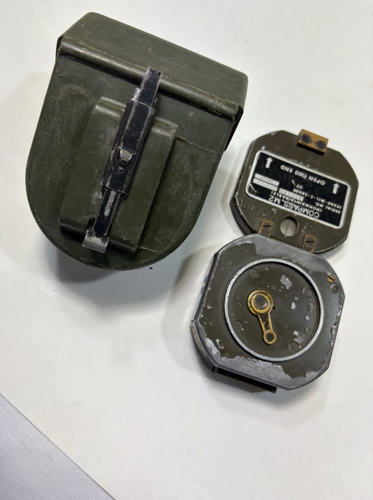 M2 Compass Label #1, used condition 1 only - Omahas Army Navy Surplus