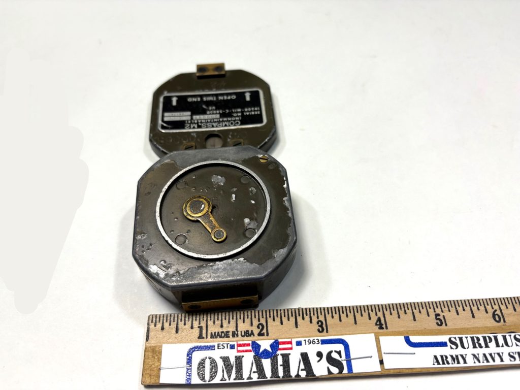 M2 Compass Label #1, used condition 1 only - Omahas Army Navy Surplus