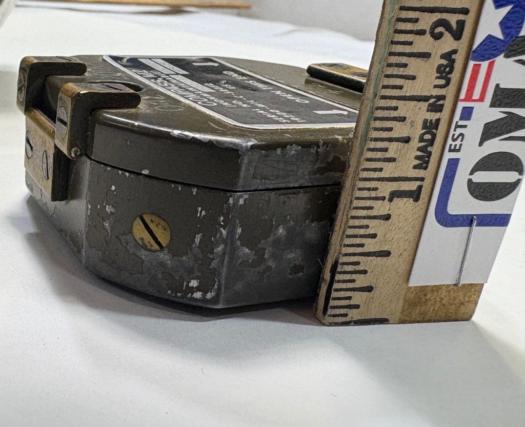 M2 Compass Label #1, used condition 1 only - Omahas Army Navy Surplus